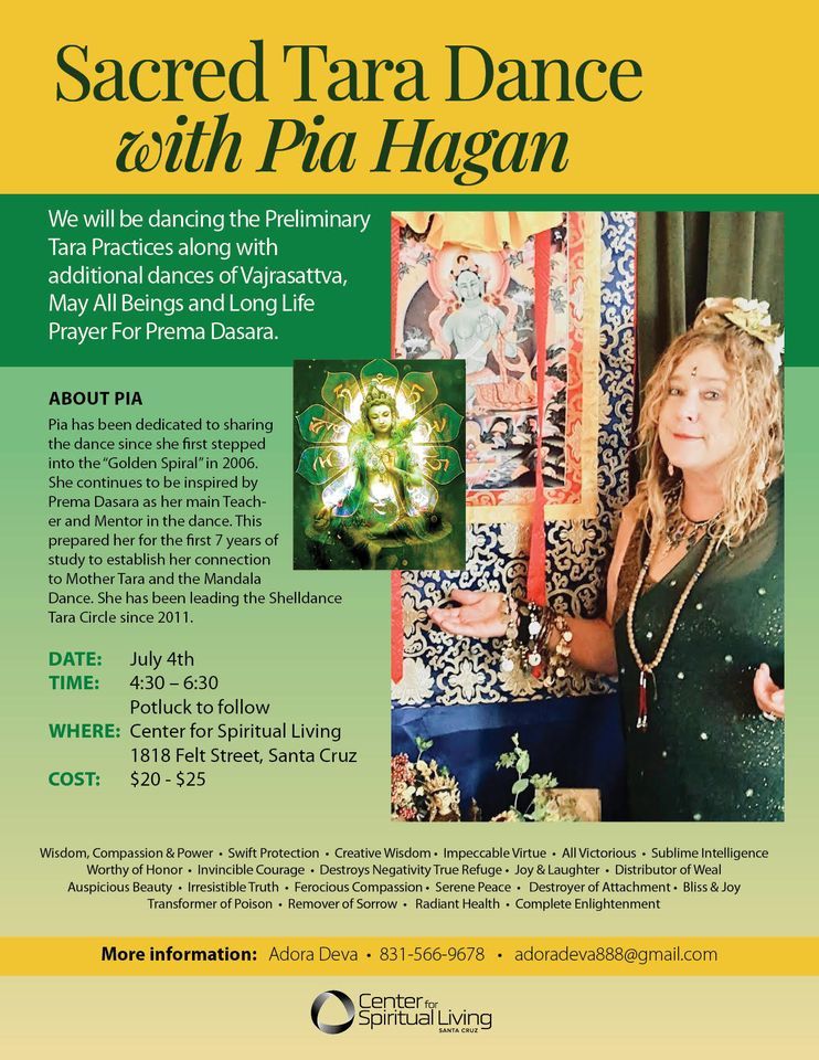 Special Tara Dance Circle with Pia Hagan, Center for Spiritual Living ...