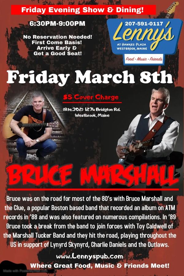 Bruce Marshall Live at Lennys, 1274 Bridgton Road (Route 302 ...
