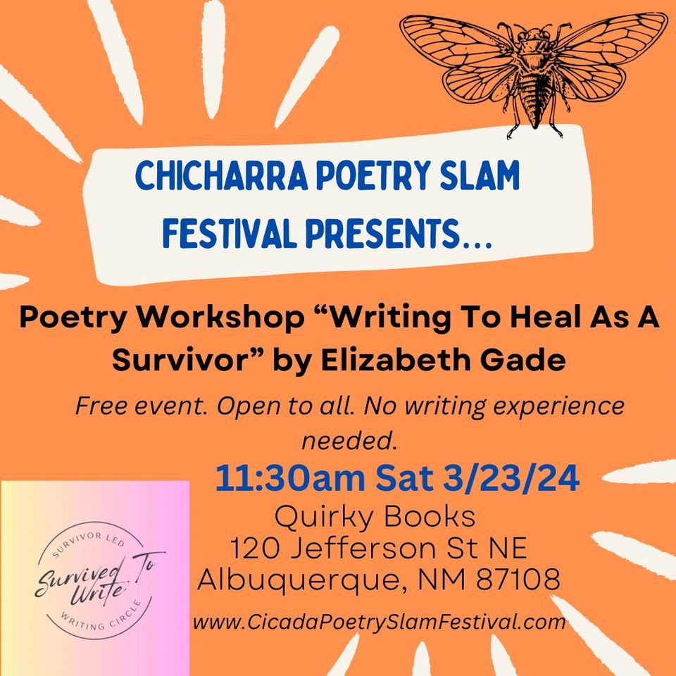 Writing to Heal as a Survivor Workshop Hosted by Elizabeth Gade, Quirky ...
