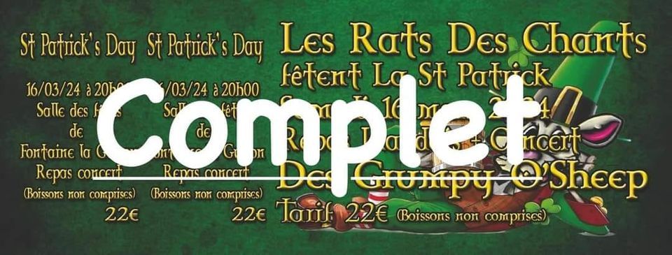 La Saint Patrick des rats des chants : Repas Irlandais et concert des ...