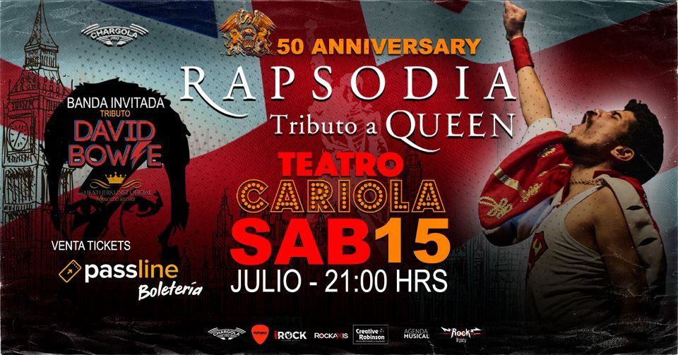 RAPSODIA Tributo a Queen junto a tributo DAVID BOWIE Heatherkunst ...