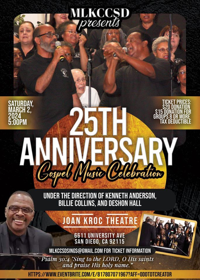 MLK, Jr. Community Choir San Diego Gospel Music Celebration, Joan B. Kroc Theatre, Lemon Grove ...