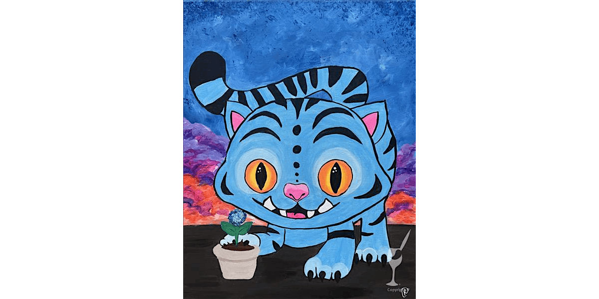 Derpy Demon Tiger - Paint and Sip in San Antonio | Classpop!™, Painting ...