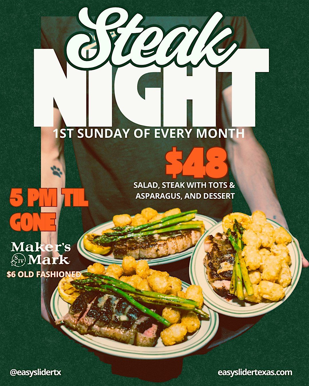 Steak Night at Easy Slider on East Side Ave., Easy Slider - East Side ...
