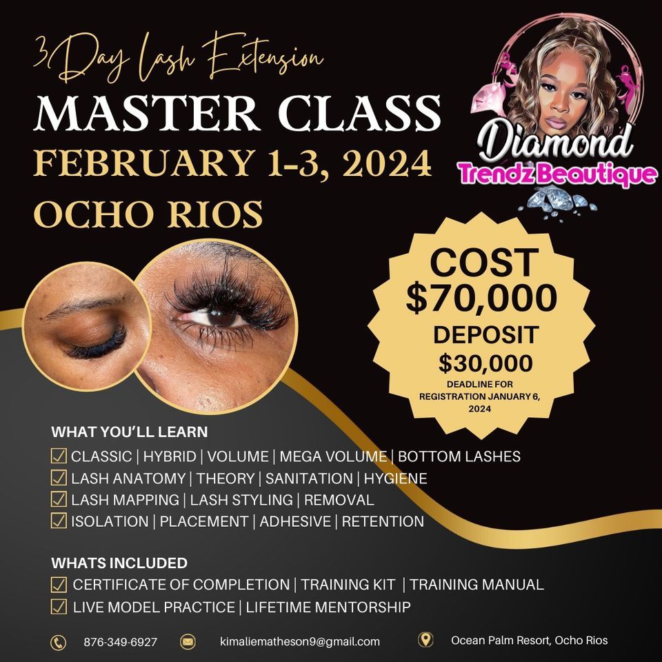 Lash Extension Master Class , Ocean Palms Resort, Ocho Rios, 1 February ...