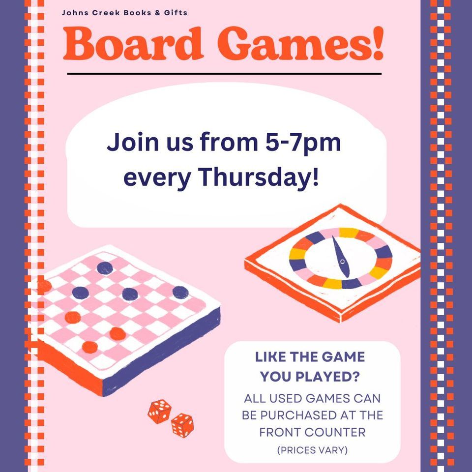 Thursday Board Game Night!, Johns Creek Books, 28 March 2024 | AllEvents.in