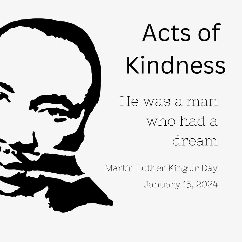 Martin Luther King Day Acts of Kindness - Month of January Activity ...