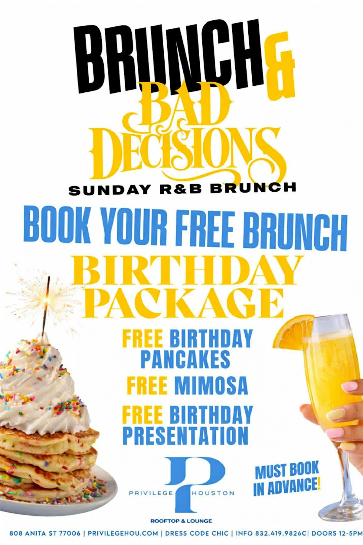 FREE BIRTHDAY PACKAGE- SUNDAY BRUNCH, Privilege Rooftop & Lounge ...
