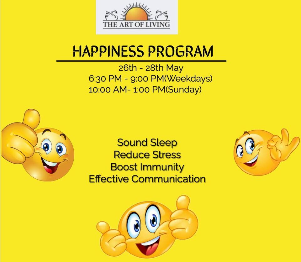 Happiness Program, BTM 2nd stage, Bangalore, 26 May 2023 | AllEvents.in