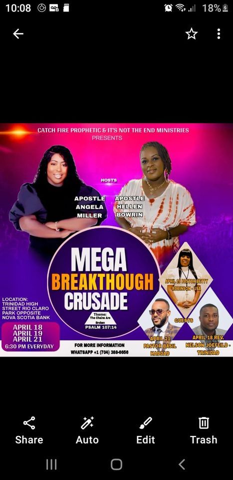 Mega Breakthrough Crusade (chains are broken), High Street Rio Claro ...