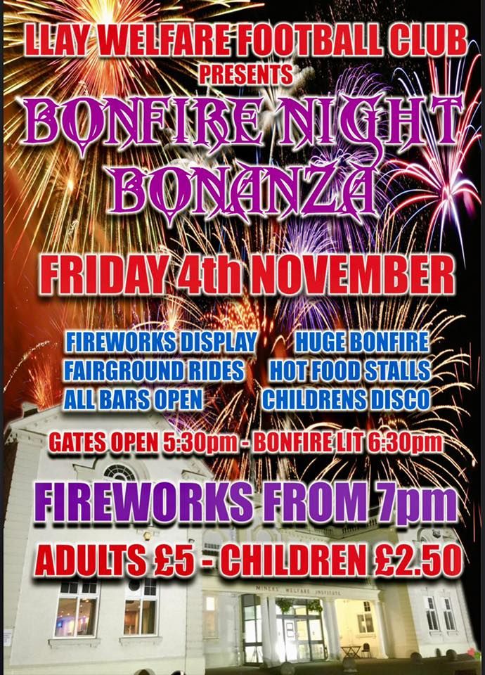 Llay Welfare Football Club presents ‘Bonfire Night Bonanza’, Llay ...