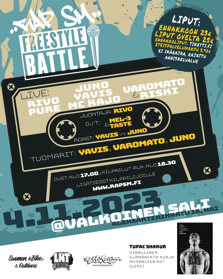RAP SM Freestyle Battle 2023, Valkoinen Sali, Sipoo, 4 November to 5 ...