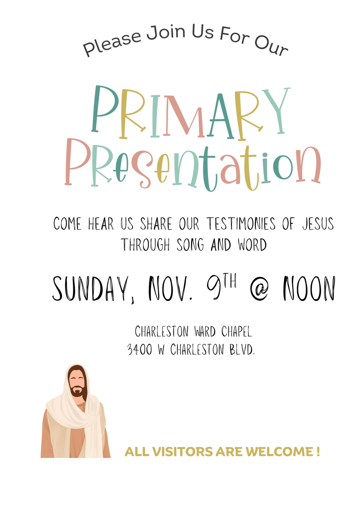 Charleston Ward Sacrament and Primary Program, The Church of Jesus ...