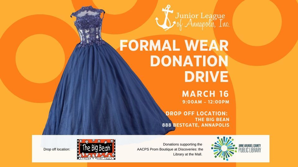 Formal Wear Donation Drive for AACPS Prom Boutique, The Big Bean, 888 ...