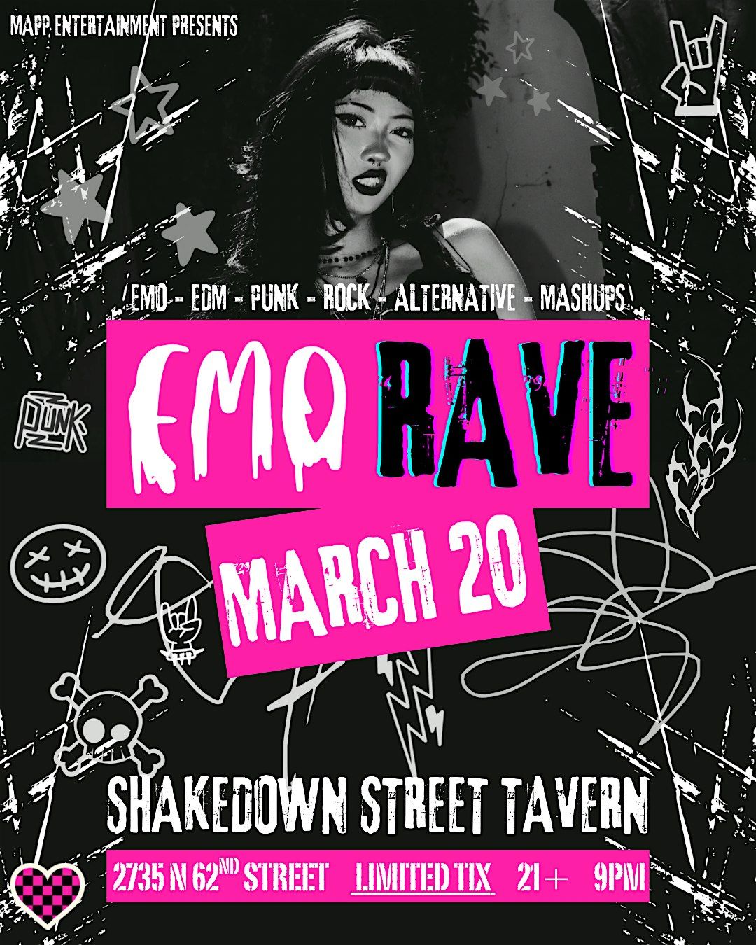 Emo Rave • 3/20 • Omaha, NE, Shakedown Street Tavern, Omaha, 20 March ...