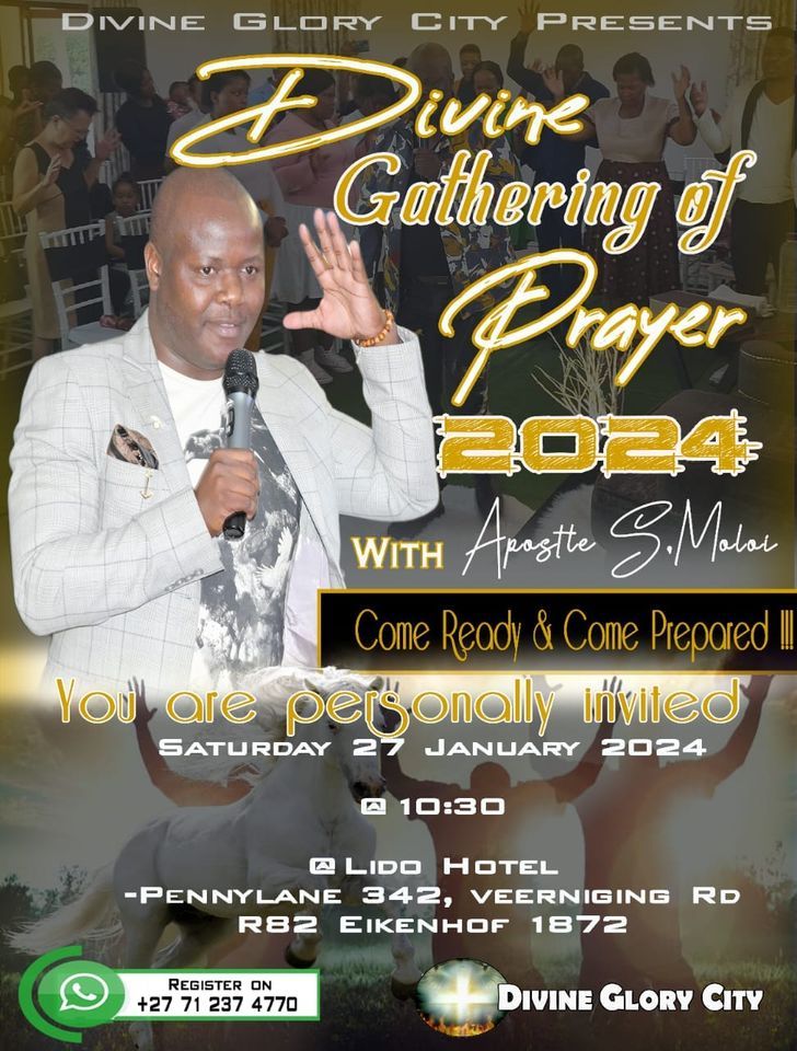 Divine gathering of Prayer , Lido Hotel, Diepkloof, January 27 2024 ... Divine gathering of Prayer , Lido Hotel, Diepkloof, January 27 2024 ...