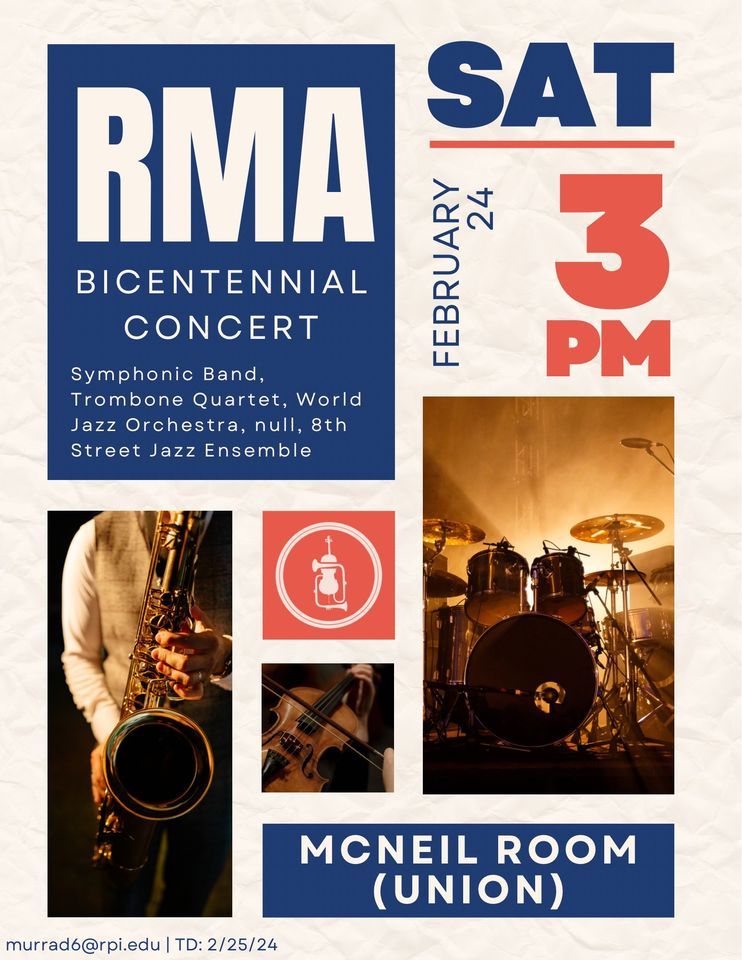 RMA Bicentennial Concert, Rensselaer Union, Troy, 24 February 2024 ...