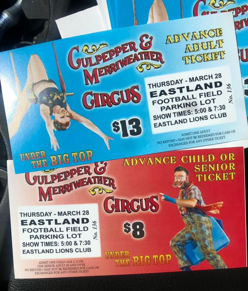 Circus Sponsored by Eastland Lions Club, Eastland Football Stadium ...