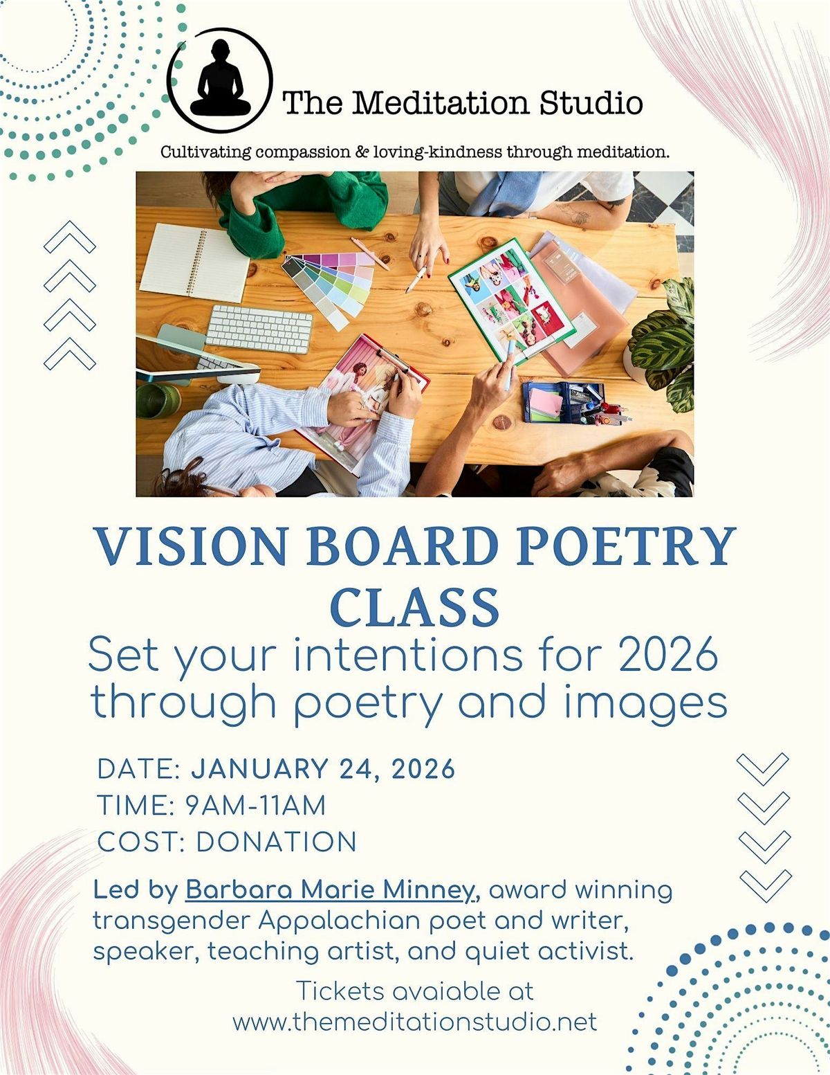 Vision Board Poetry Class, The Meditation Studio, Kent Road, Silver ...