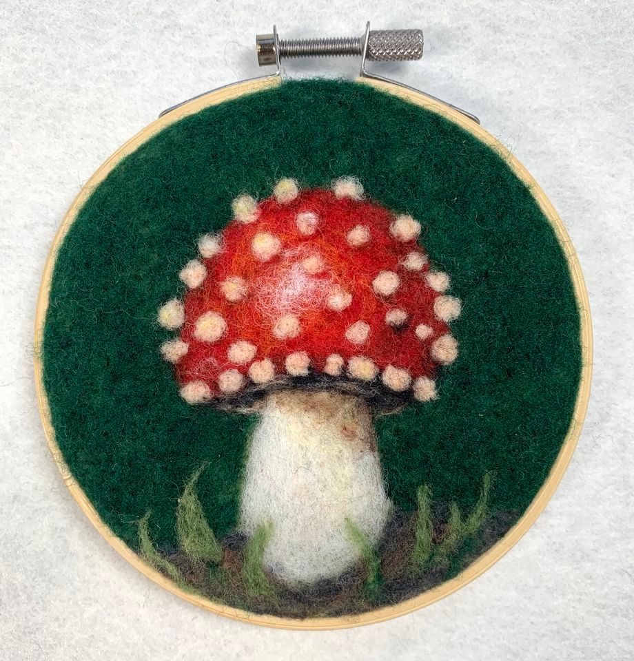 Red Cap Mushroom Needle Felted Painting Class, The HeARTspot Art Center ...