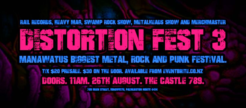 DISTORTION FEST 3, Castle 789, Palmerston North, August 26 2023 ...