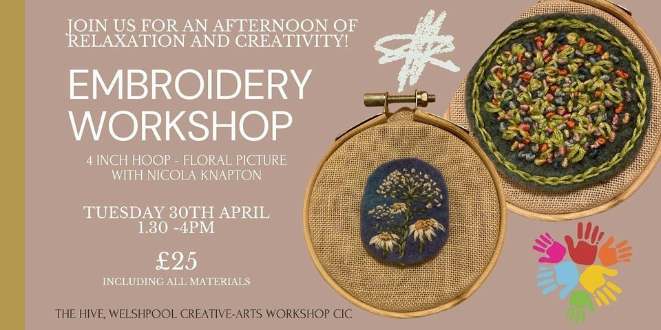 Floral Embroidered Hoop Workshop, 1a Puzzle Square,1a Puzzle Square ...