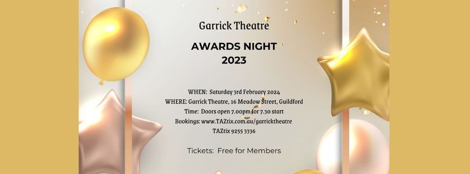 Garrick Theatre Awards Night 2023, Garrick Theatre, Perth, 3 February ...