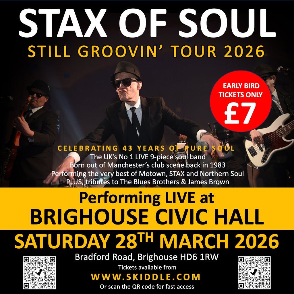 Stax Of Soul, Brighouse Civic Hall LIVE, Halifax, 28 March 2026 | AllEvents