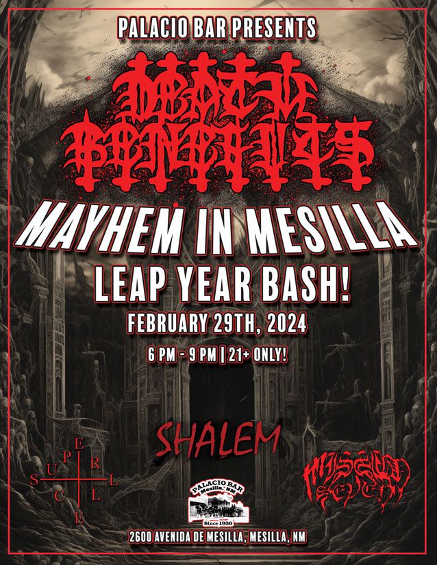 Palacio Bar presents "Mayhem in Mesilla" Featuring DEATH BENEFITS ...