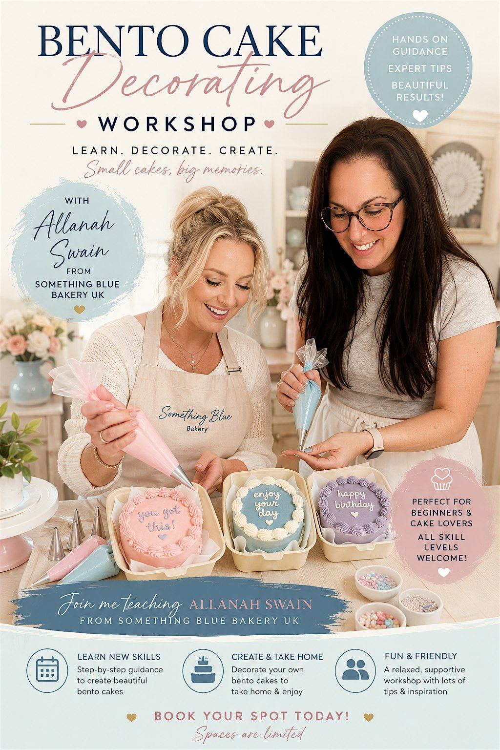 Bento Cake Decorating Class, Something Blue Bakery, Long Buckby, 31 ...