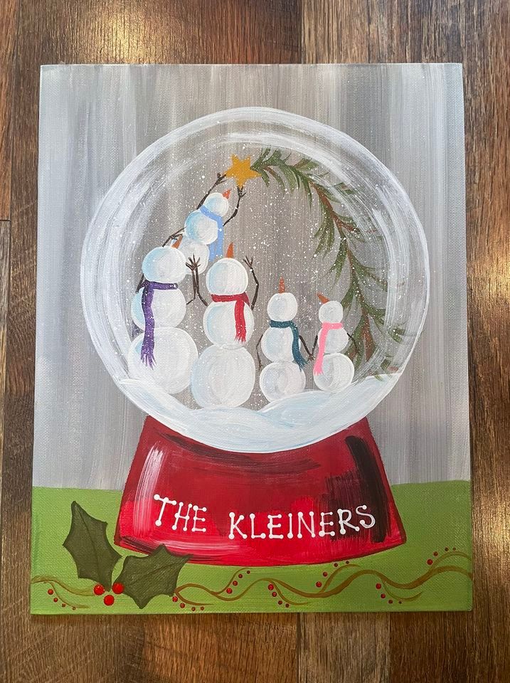 Sip n Paint- Snow Globe Snow People family- Personalize for your family ...