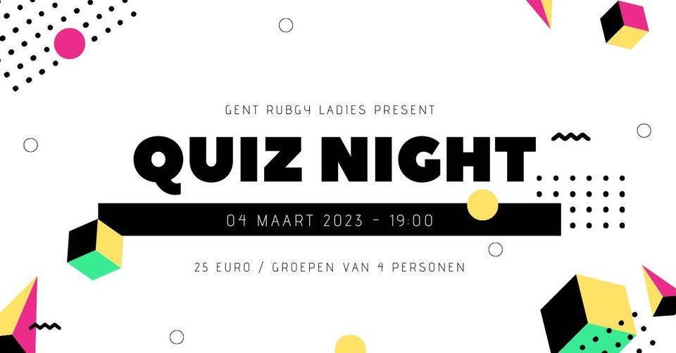 QUIZ NIGHT - Steun de dames van Gent Rugby, Gent Rugby Football Club, 4 ...