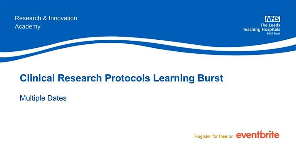 Clinical Research Protocols Learning Burst-virtual teaching/ READ ...