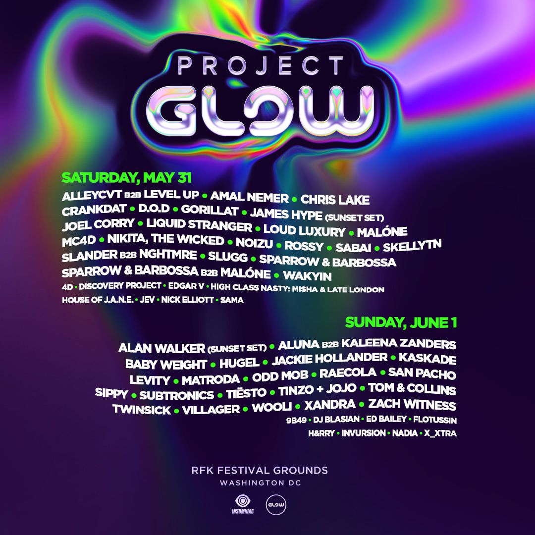 Project GLOW DC - 2 Day Pass, RFK Stadium Festival Grounds, Washington ...