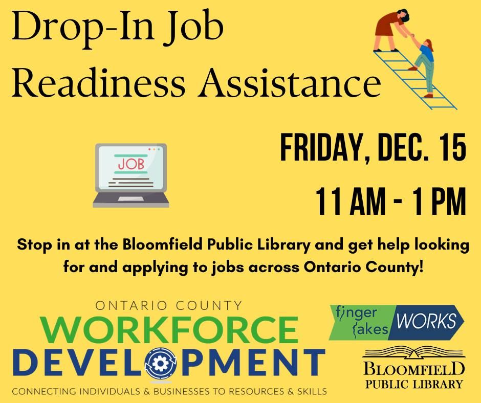 Drop-In Help for Job Seekers, Bloomfield Public Library, East ...