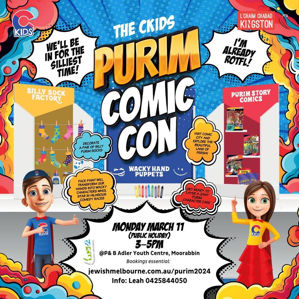 Purim Comic Con, Moorabbin, Cheltenham, 11 March 2024 | AllEvents.in