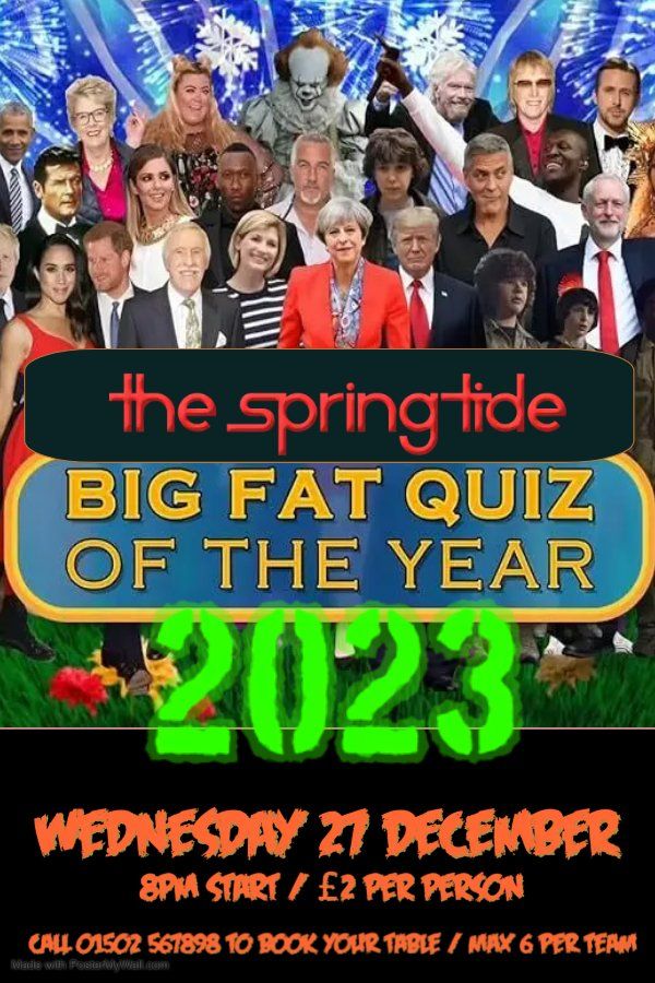 Quiz of the Year 2023, The Spring Tide Grill & Pizza, Lowestoft, 27 ...