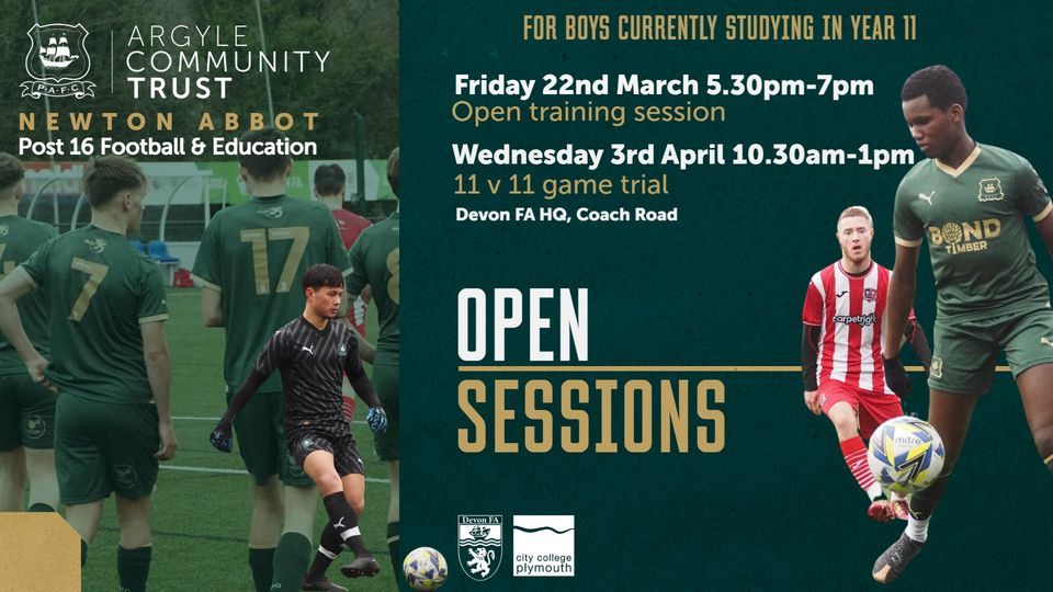 Devon Post 16 Football & Education Open Training Session, Coach Road ...