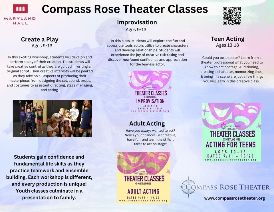 Teen Acting Theater Class, Compass Rose Theater, Annapolis, 13 ...