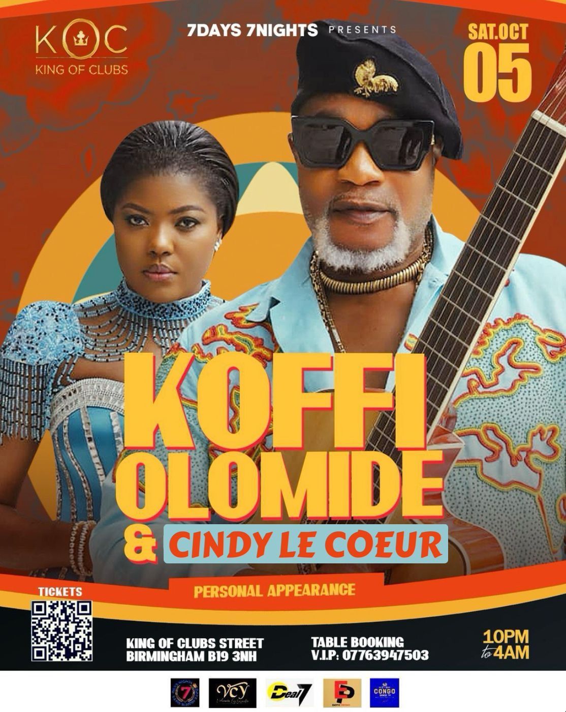 KOFFI OLOMIDE & CINDY LE COEUR , King of clubs, Birmingham, 5 October ...