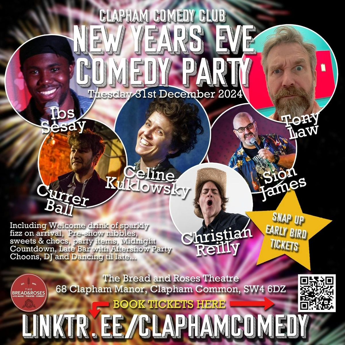 Clapham Comedy Club New Years Eve Comedy Party : Tony Law , Christian ...