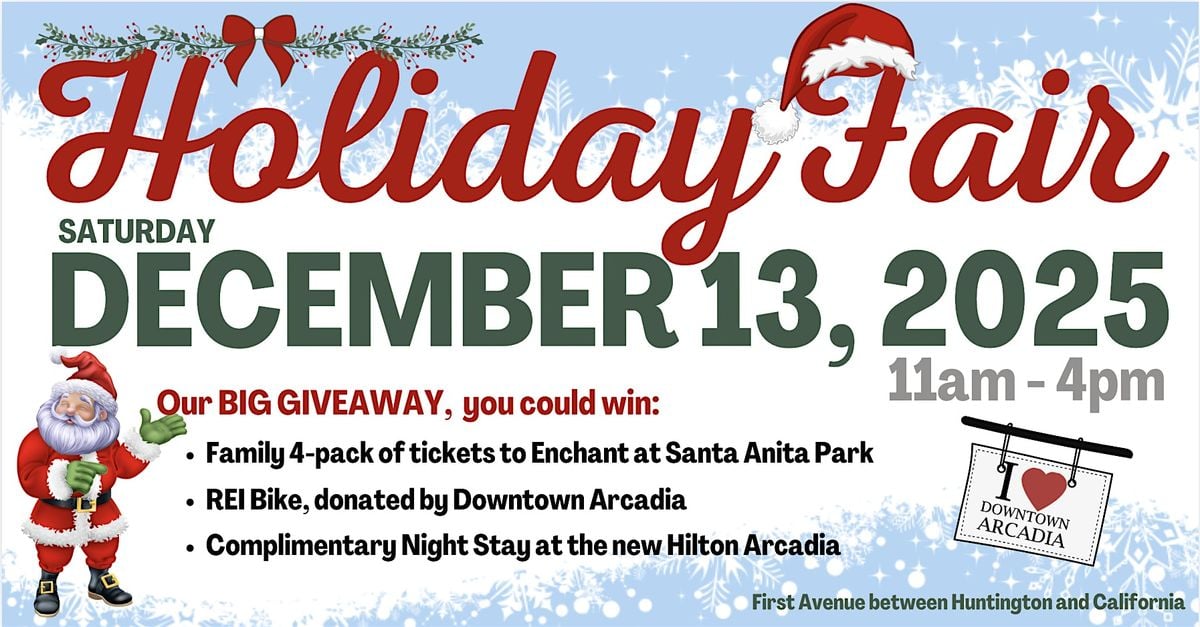 Holiday Fair 2025, Downtown Arcadia, 13 December 2025 | AllEvents