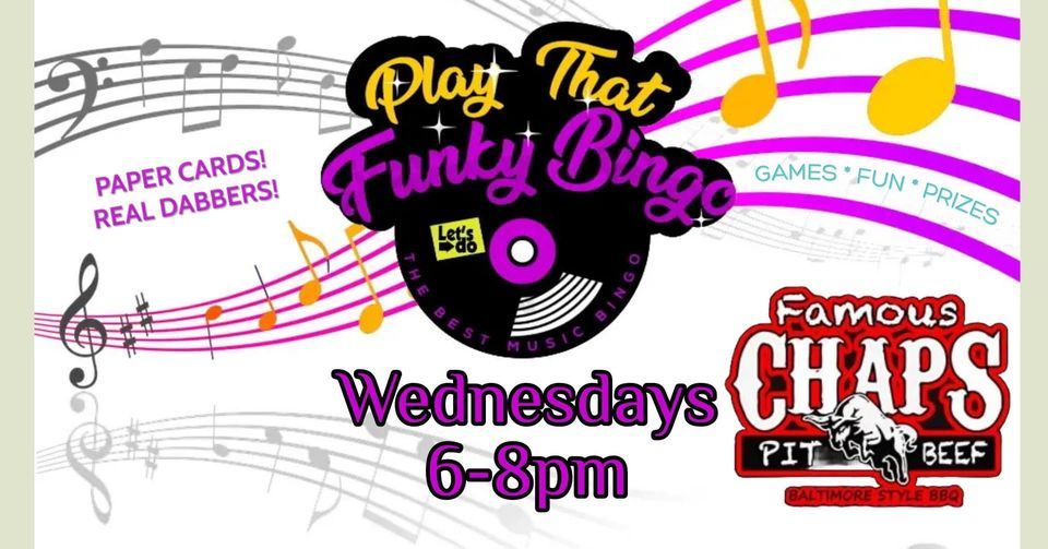 Play That Funky Bingo at Chaps, Chaps Pit Beef & BBQ Rehoboth, Rehoboth ...