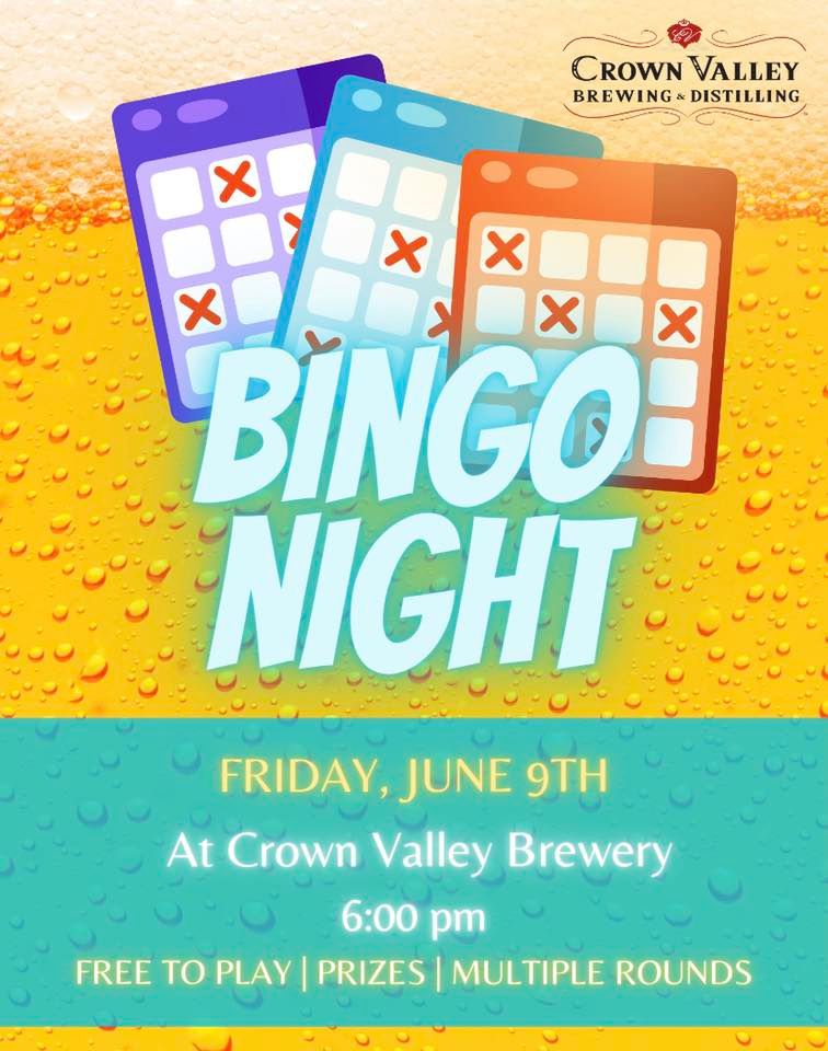 Bingo Night at CVB, Crown Valley Brewing & Distilling, Doe Run, June 9 ...