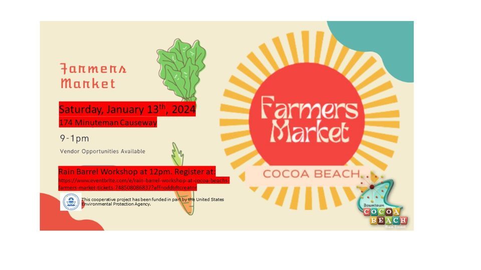 Rain Barrel Workshop at Cocoa Beach Farmers Market, 174 Minutemen Cswy ...