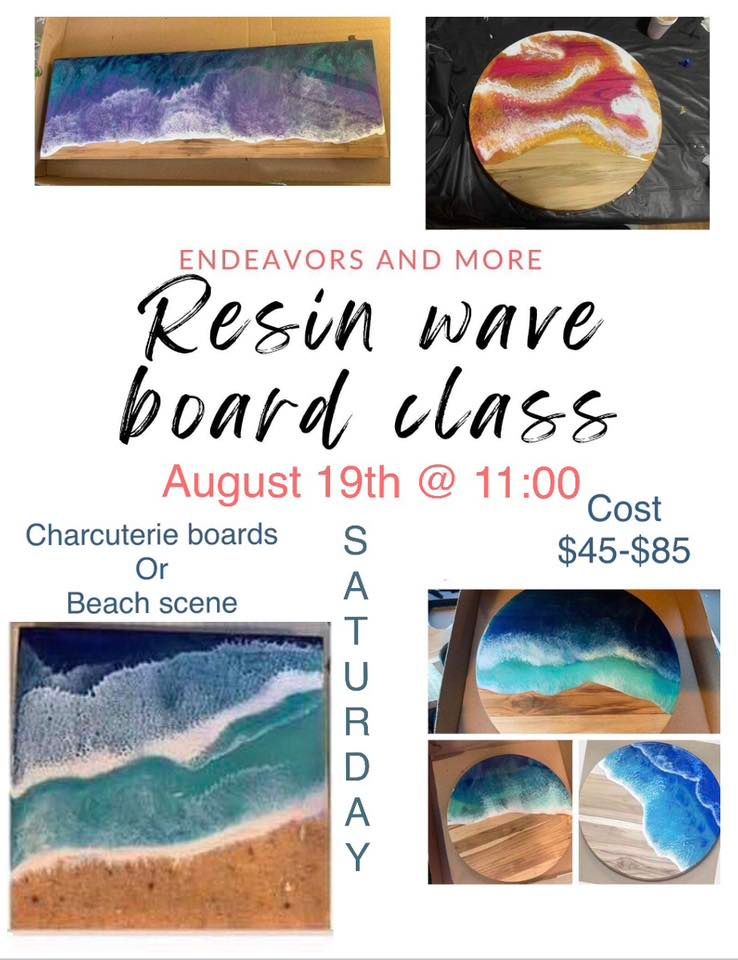Resin wave charcuterie boards or resin beach scene boards, Endeavors ...