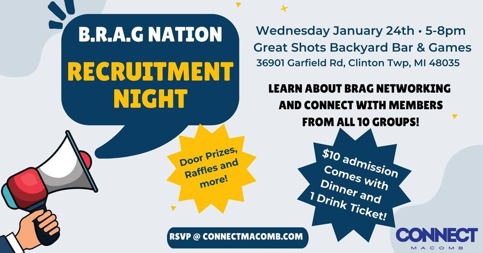 BRAG Nation Recruitment Night, Great Shots Backyard Bar and Games ...