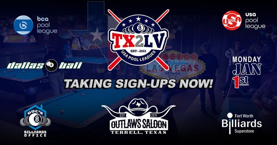 TX2LV USA Pool League 9Ball Mondays Outlaws, Outlaws Saloon, Forney ...