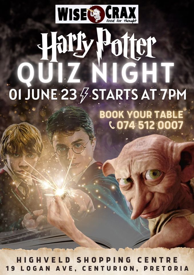 Wise Crax Harry Potter Quiz Night, Wise Crax, Pretoria, 1 June 2023 ...