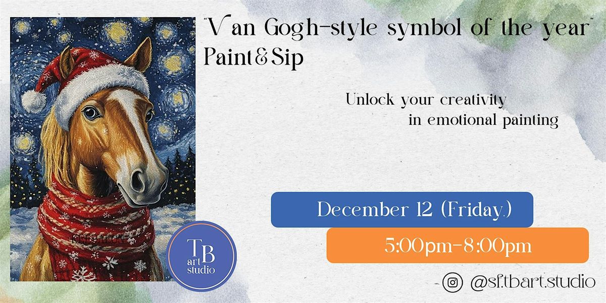 Paint Sip Acrylic Painting - Van Gogh-style symbol of the year, 33 ...